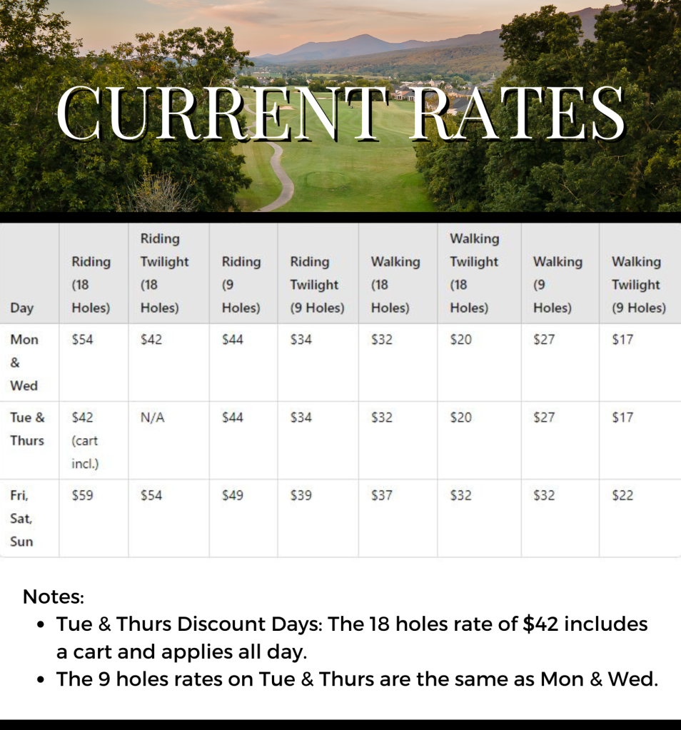 Daily Rates - Lakeview Golf Club